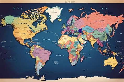 Premium Photo Colorful World Map Complete With All Countries Names