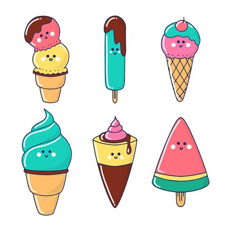 Dibujos Kawaii De Helados Para Colorear Alikawaii