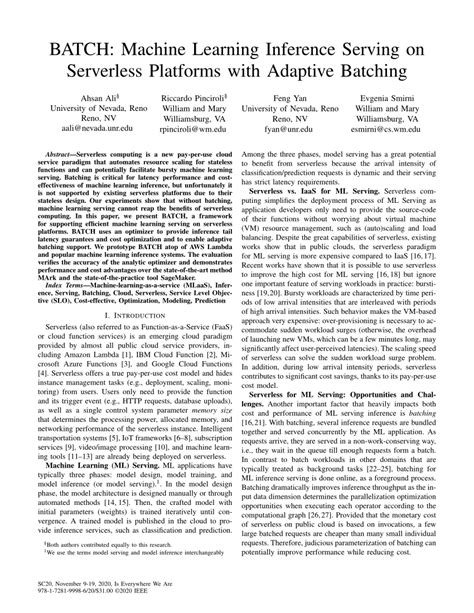 pdf batch machine learning inference serving on serverless platforms with adaptive batching