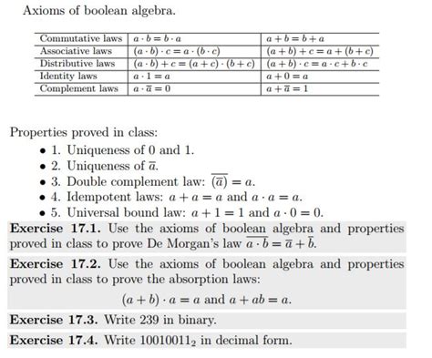 axioms of boolean algebra