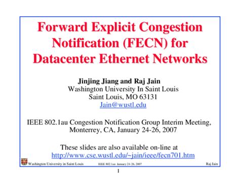 pdf forward explicit congestion notification fecn for datacenter ethernet networks raj