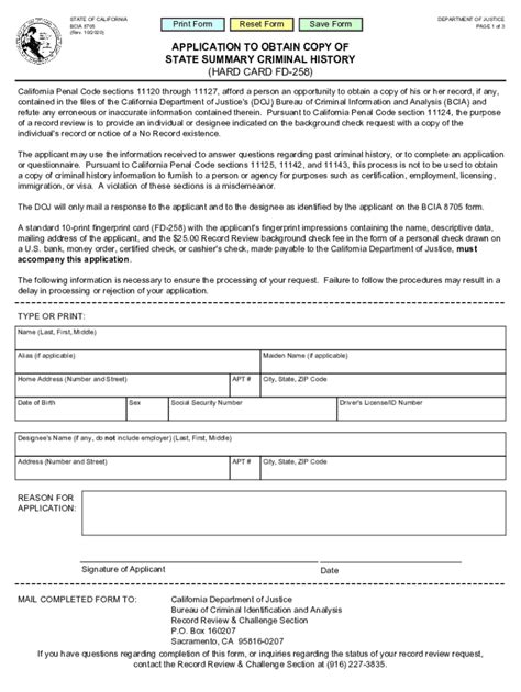 2020 Form CA DoJ BCIA 8705 Fill Online Printable Fillable Blank
