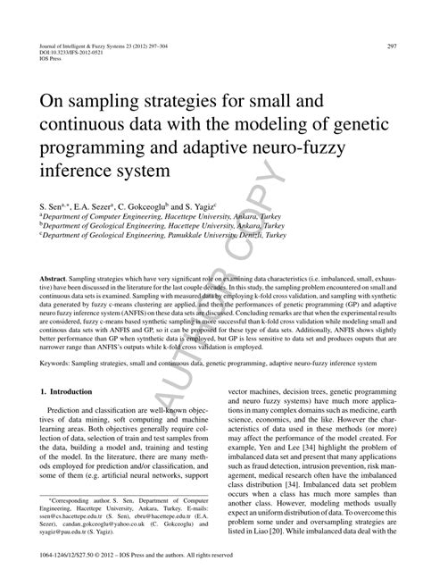 pdf on sampling strategies for small and continuous data with the modeling of genetic