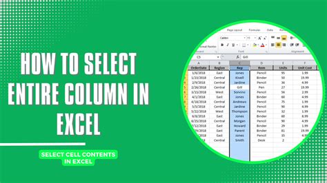 How To Select Entire Column In Excel Select Cell Contents In Excel