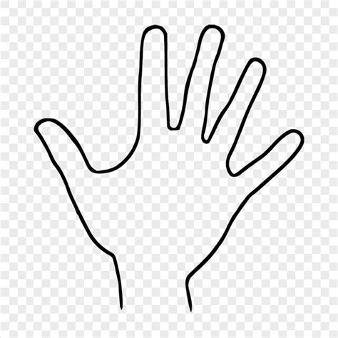 HD Black Outline Right Hand Print PNG Citypng