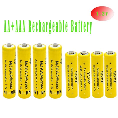 Pcs V Ni Mh Aa Aaa Rechargeable Battery A Mah A Mah