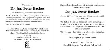 Alle Traueranzeigen für Peter Backes trauer rp online de