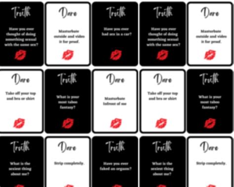Kinky Truth Or Dare Cards Naughty Couples Foreplay Game Etsy