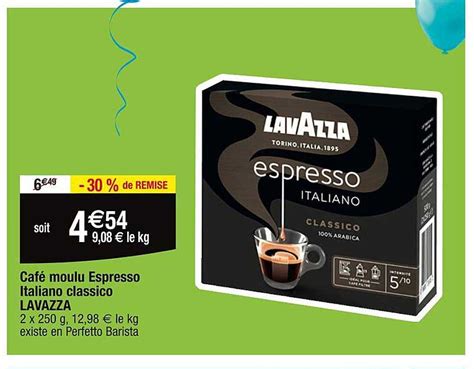 Promo Café Moulu Espresso Italiano Classico Lavazza chez Cora