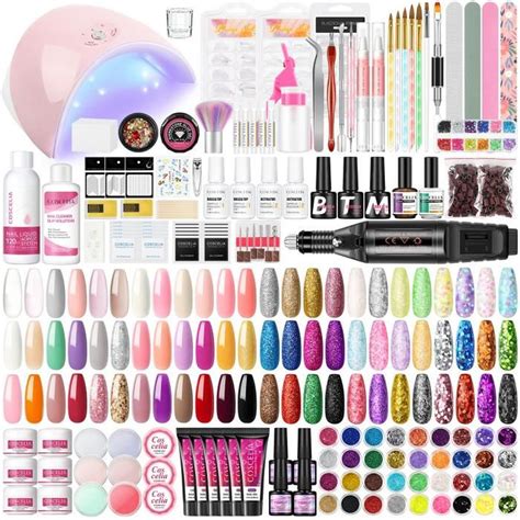 COSCELIA Kit Ongle Gel UV Complet Kit Vernis Semi Permanent Poly