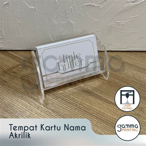 Jual Tempat Kartu Nama Stand Acrylic Name Card Holder Horizontal