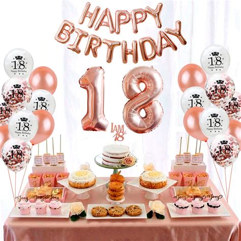 Th Birthday Decorations Party Supplies Rose Gold Birthday