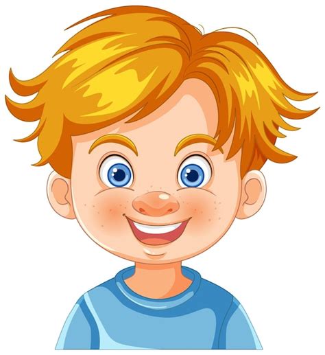 Retrato vetorial de um menino alegre Vetor Grátis