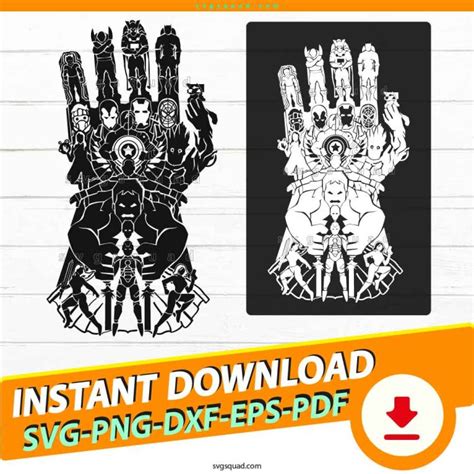 Thanos Hand SVG PNG Cricut Silhouette Avengers Thanos Svg