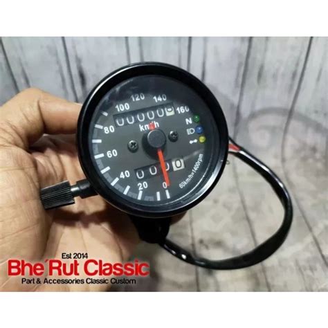 Hitam Universal Classic Custom Speedometer Speedometer Speedometer
