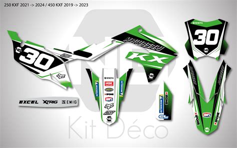Kit déco Kawasaki KX KLX KXF BREAK Séries 60 65 80 85 110 125 250 450