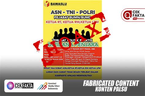 Haoks Poster Bawaslu Larang Asn Tni Polri Terlibat Polirik Praktis