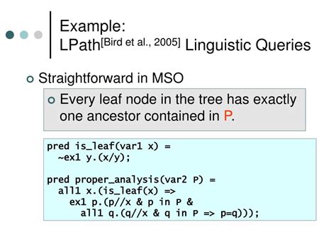 ppt xml transformation language based on monadic second order logic