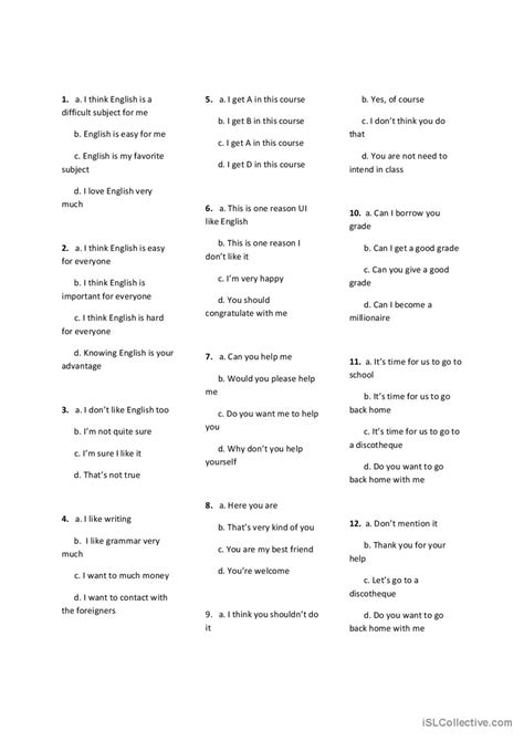 Do You Like English English ESL Worksheets Pdf Doc
