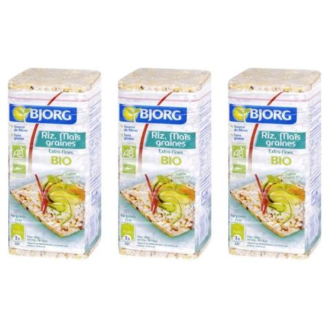 LOT DE 3 BJORG Galettes De Riz Mais Et Graines Bio 130g Cdiscount
