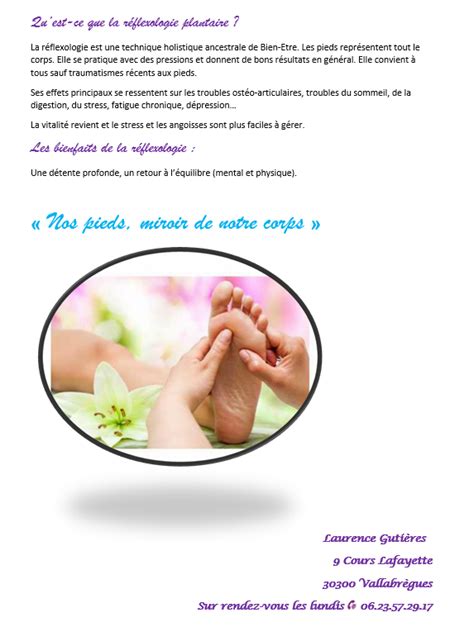 Information R Flexologie Plantaire Commune De Vallabr Gues