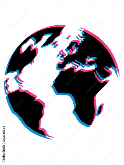 3d erde planet welt kontinente karte länder meer logo clipart design