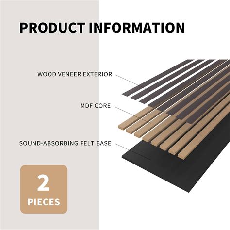 Snapklik Wood Slat Wall Panels 2 Pack Accent Decorative Acoustic