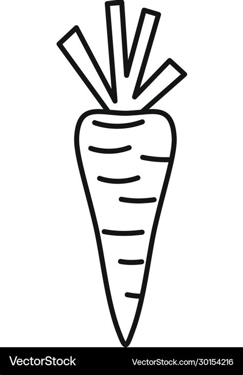Farm Carrot Icon Outline Style Royalty Free Vector Image