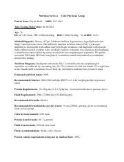 Nutrition Services For Patient With Tube Feeding Clinical Course Hero