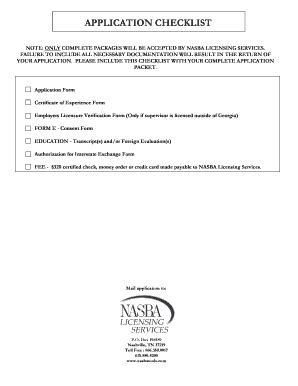 Fillable Online Nasba BApplicationb Packet For A BGeorgiab CPA