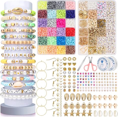 24 Couleurs Perles Plate pour Bracelet 4588 Pièce Kit Bracelet Perles