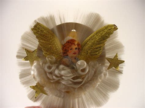 Christmas Tree Topper Spun Glass Angel Tree Topper Made In USA