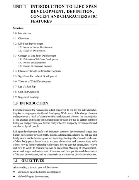 Intro To Lifespan Development Unit Introduction To Life Span