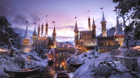 Winter Fantasy Castle Wallpapers Wallpaper Cave