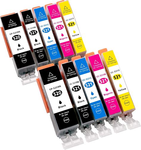 ESMONLINE 10 kompatible XL Druckerpatronen als Ersatz für PGI 520 CLI