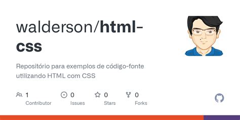 GitHub walderson html css Repositório para exemplos de código fonte