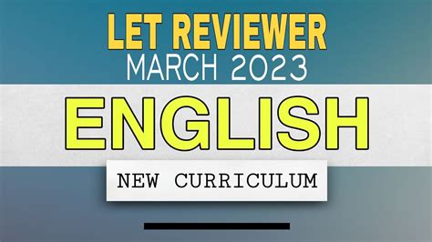 English Let Reviewer New Curriculum Youtube