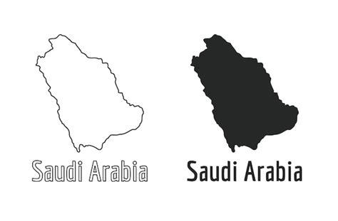 Saudi Arabische Landkarte Umrissstil Und Flache Vektorsilhouette