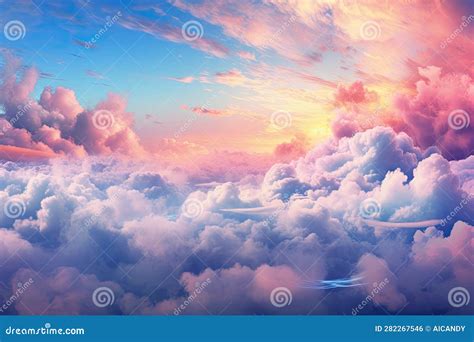 Dreamy Pastel Skies Dreamlike Panorama Of Pastel Colored Skies Where