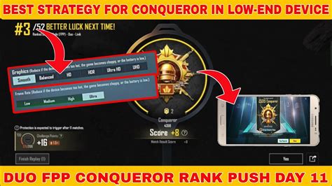 Best Strategy For Conqueror In Low End Device Duo Fpp Conqueror Rank