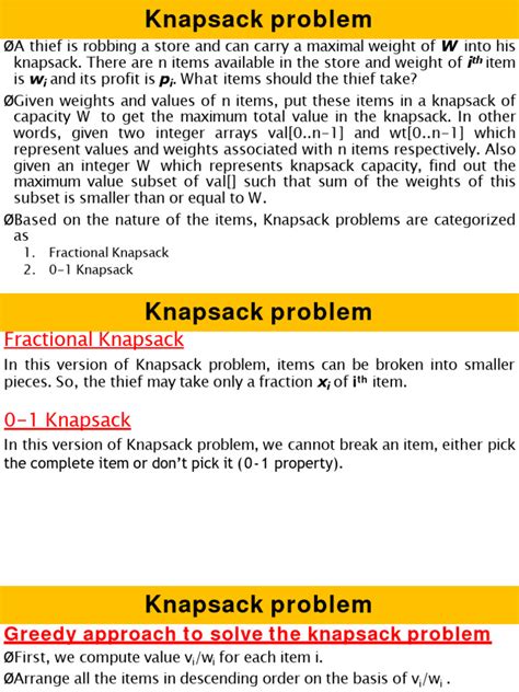 unit 4 fractional knapsack problem pdf algorithms and data structures systems theory