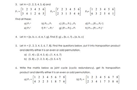 Solved 3 Let A 1 2 3 4 5 6 And 1 2 3 4 5 6 P1 Chegg