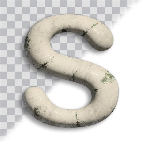 Letra pequena s de mármore 3d sujo PSD Premium