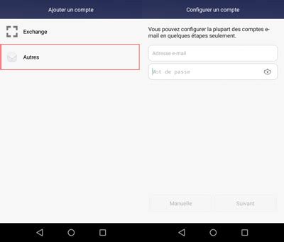 configurer boite mail académique sur android