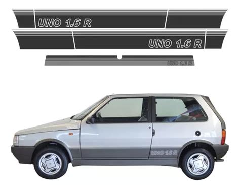 Kit Faixas Adesivos Laterais E Mala Fiat Uno 1 6r Grafite