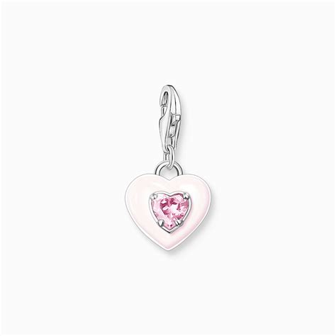 Pendentif Charm Coeur Avec Pierre Rose Thomas Sabo Argent 925 1000 L
