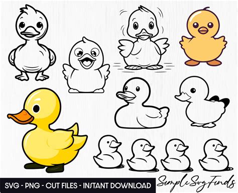 Duck Svg Bundle Rubber Ducky Svg Rubber Duck Svg Duck Clipart Duck