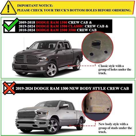 COMNOVA Estribos De 6 Pulgadas Compatibles Con Dodge Ram 1500 Crew