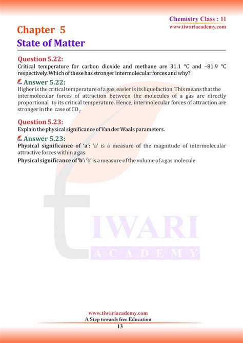 NCERT Solutions For Class 11 Chemistry Chapter 5 States Of Matter