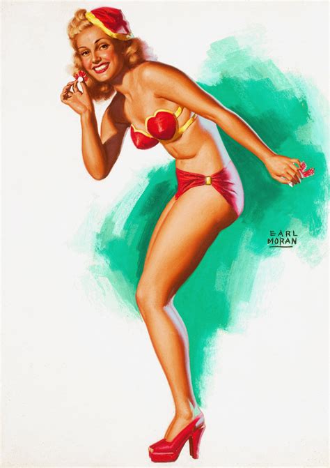 Christmas Pin Up Classic Vintage Pinup Poster Available In 2 Etsy